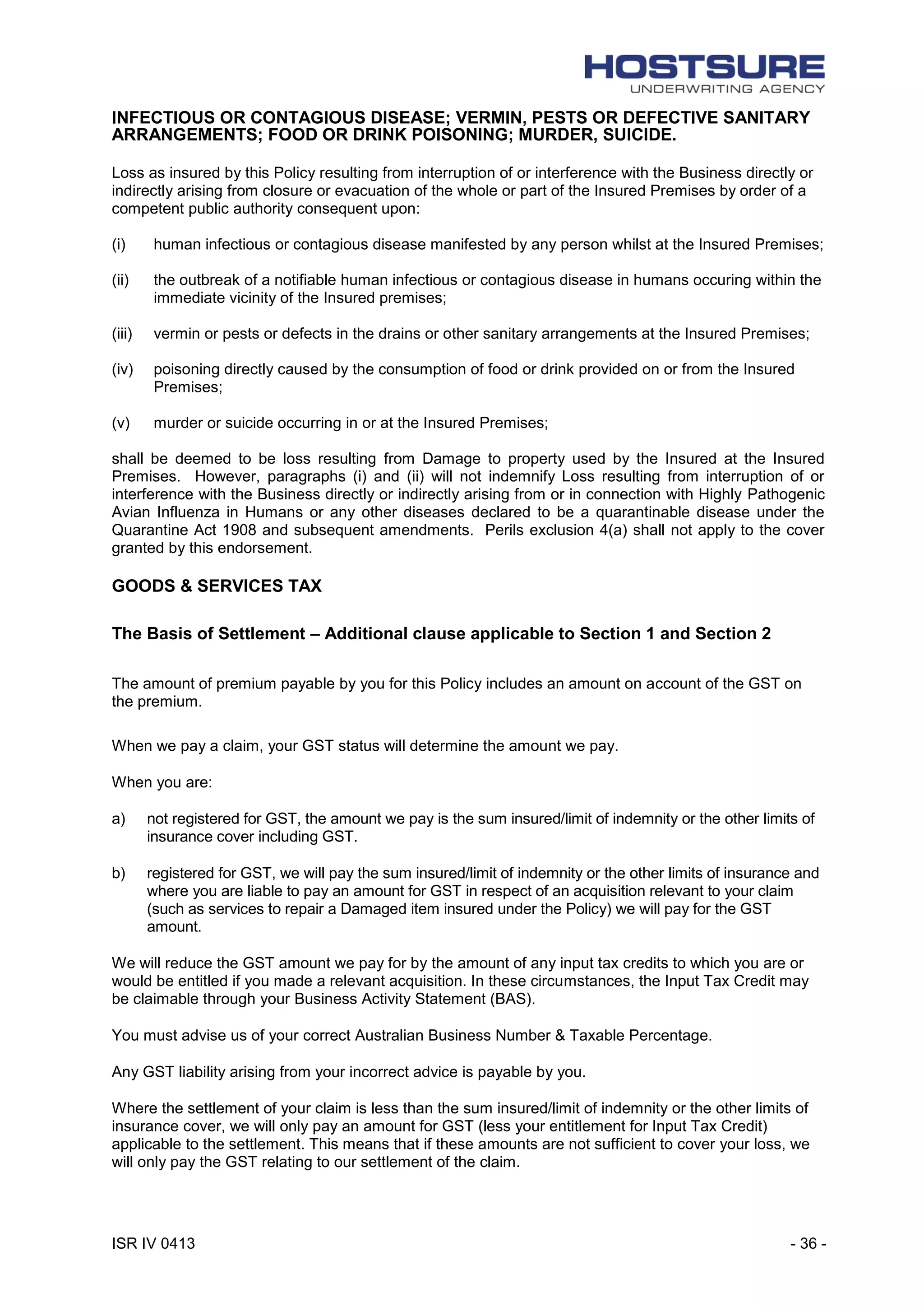 Hostsure Industrial Special Risks Insurance Policy | PDF