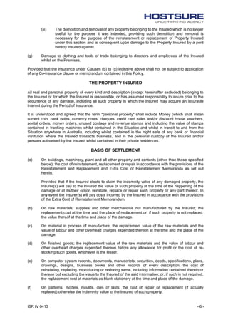 Hostsure Industrial Special Risks Insurance Policy | PDF