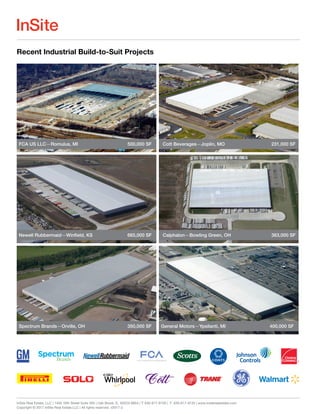 InSite Real Estate | Recent Industrial Build-to-Suit Projects | PDF