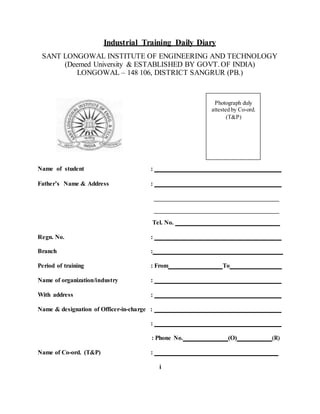 FICCI-FRAC- training-report-diary SLIET | DOCX