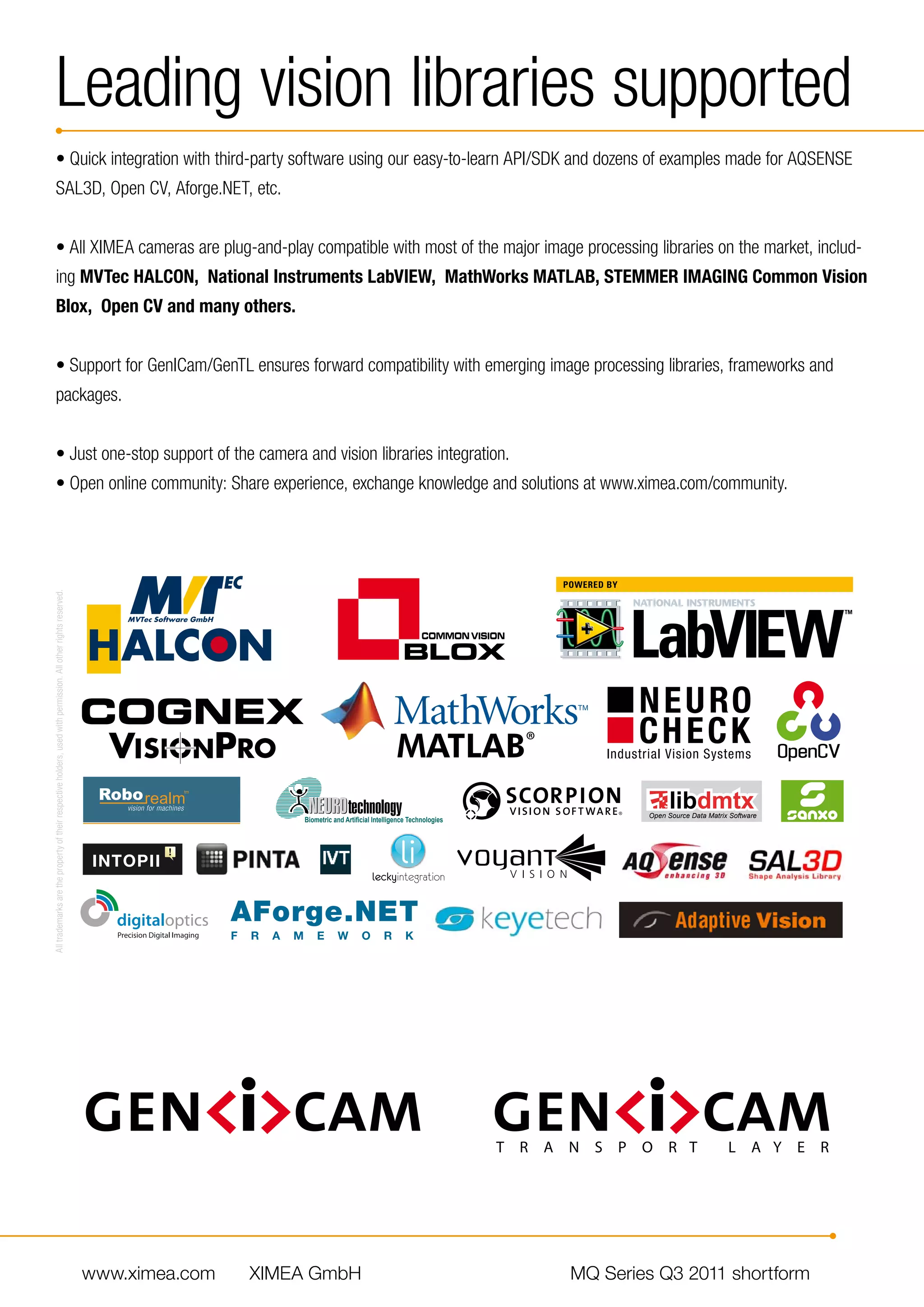 Industrial USB 3 Camera by XIMEA | PDF