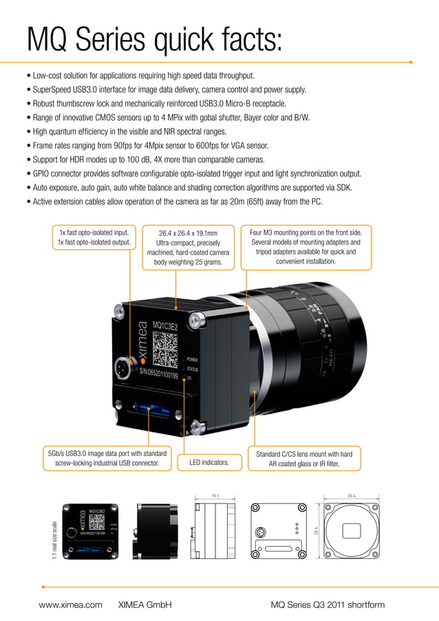 Industrial USB 3 Camera by XIMEA | PDF | Cameras and Camcorders ...