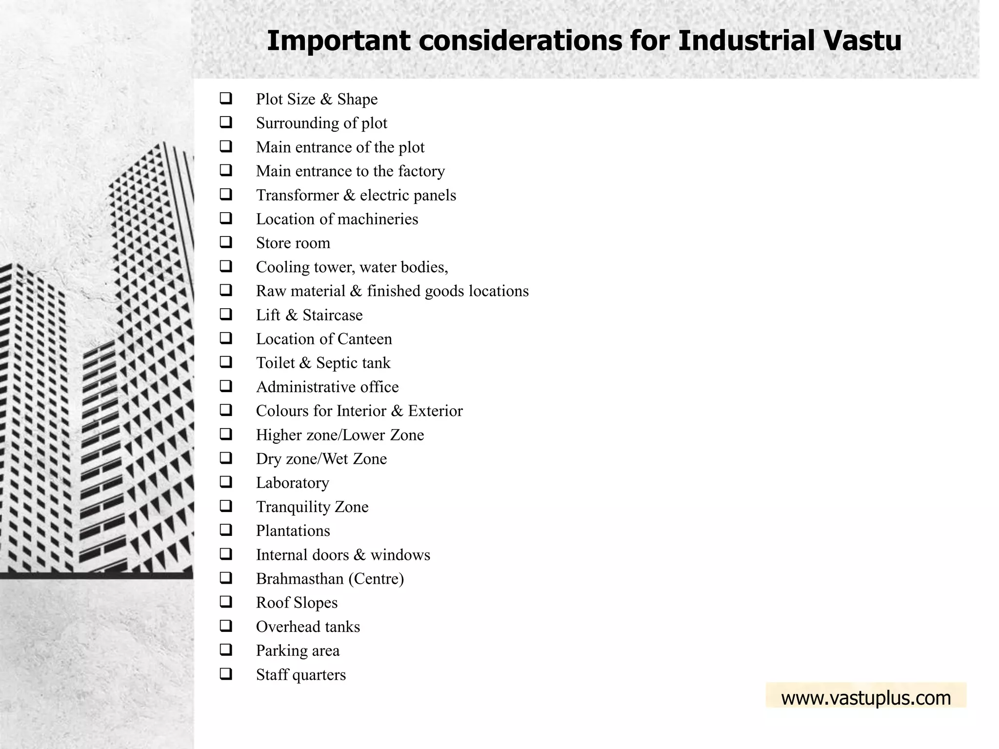 Industrial Vastu Consultation by Mr. Nitien Parmar Vastuplus | PDF