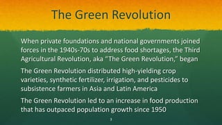 The Green Revolution, Animal Agriculture, and GMOs | PPTX | Agriculture ...