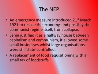 Industrial and agricultural problems of the nep | PPTX | Political ...