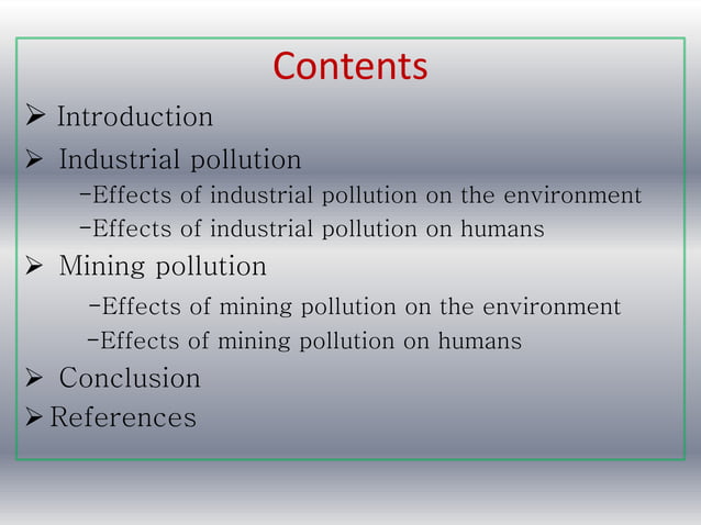 Industrial and mining pollution and its effects final | PPTX | Lung and ...