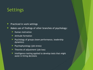 Industrial and organizational psychology | PPT