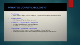 Industrial And Organizational Psychology | PPT