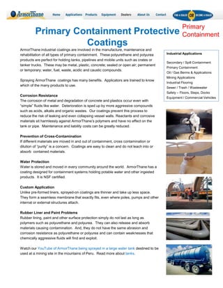 ArmorThane Industrial applications | PDF