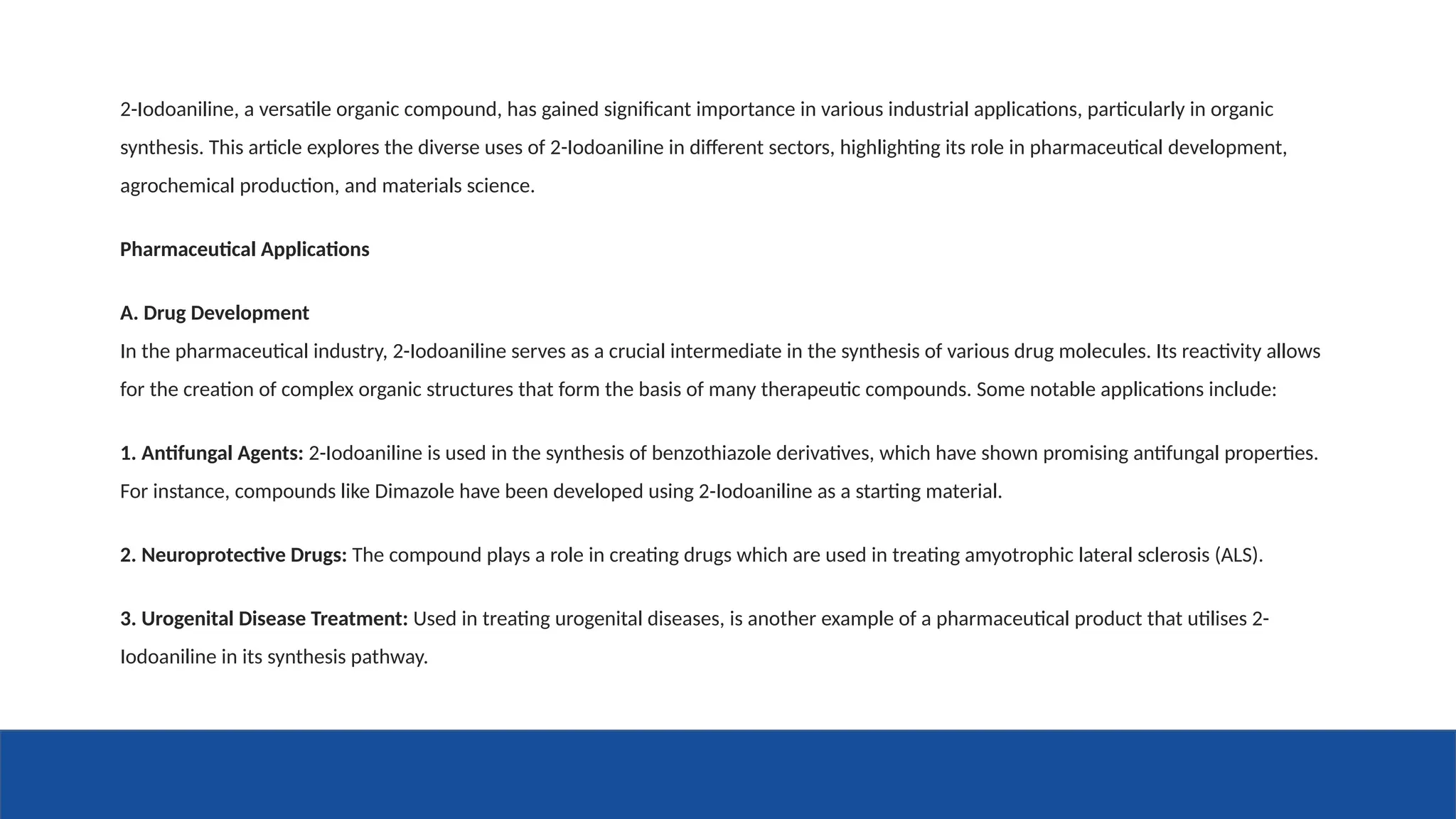 Industrial Value of 2 Iodoaniline in Organic Synthesis | PPTX