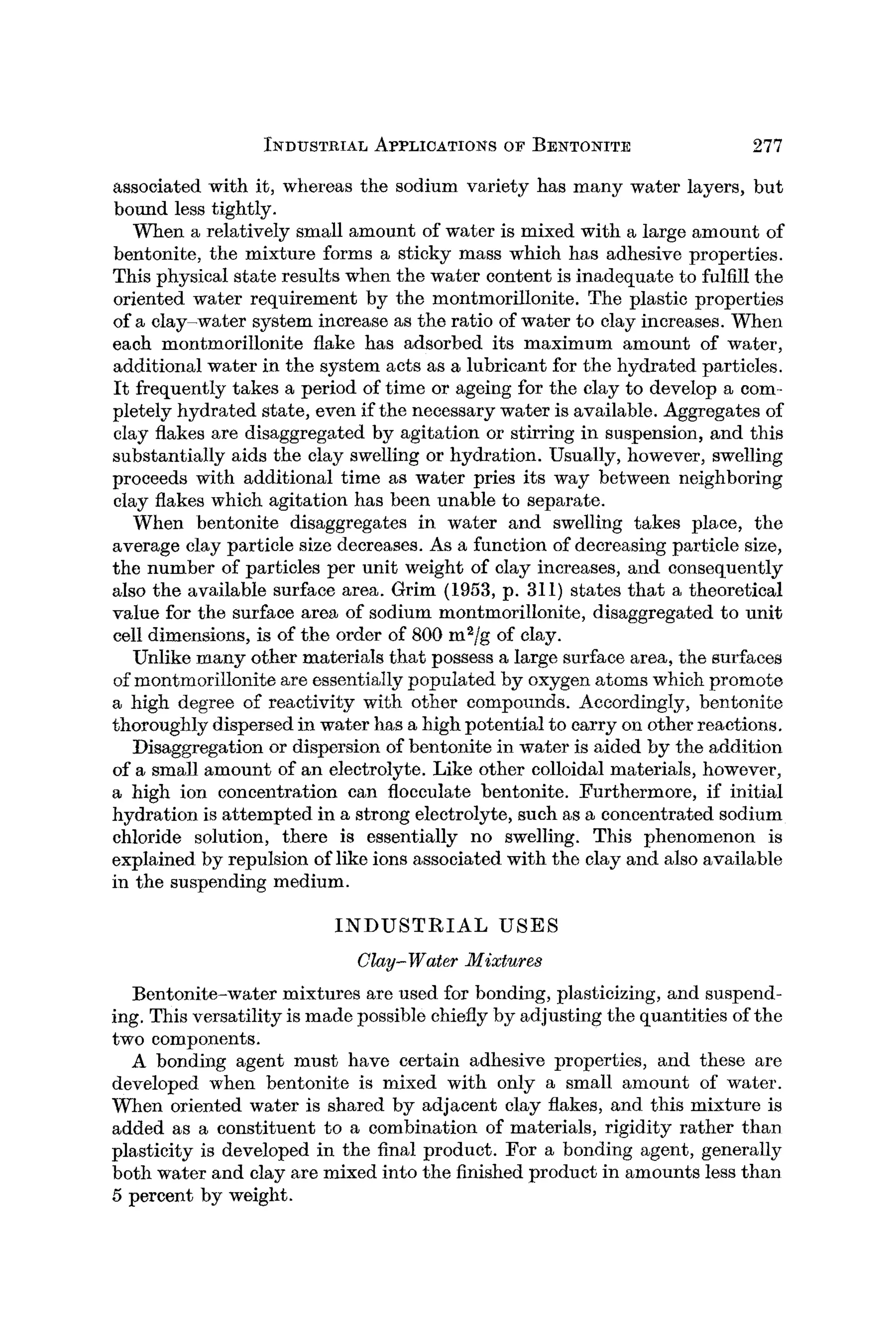 Industrial applications of bentonite | PDF | Chemistry | Science