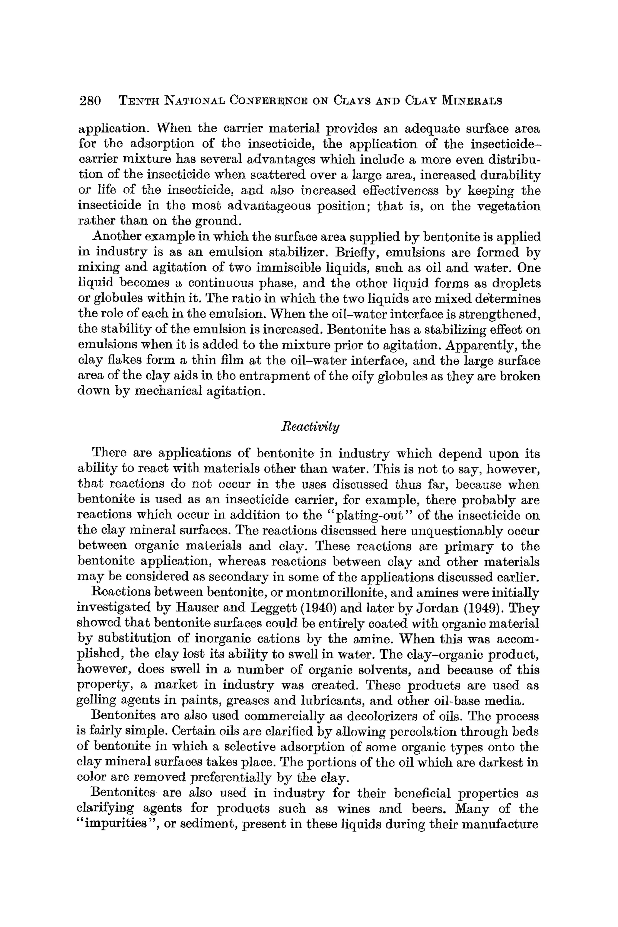Industrial applications of bentonite | PDF | Chemistry | Science