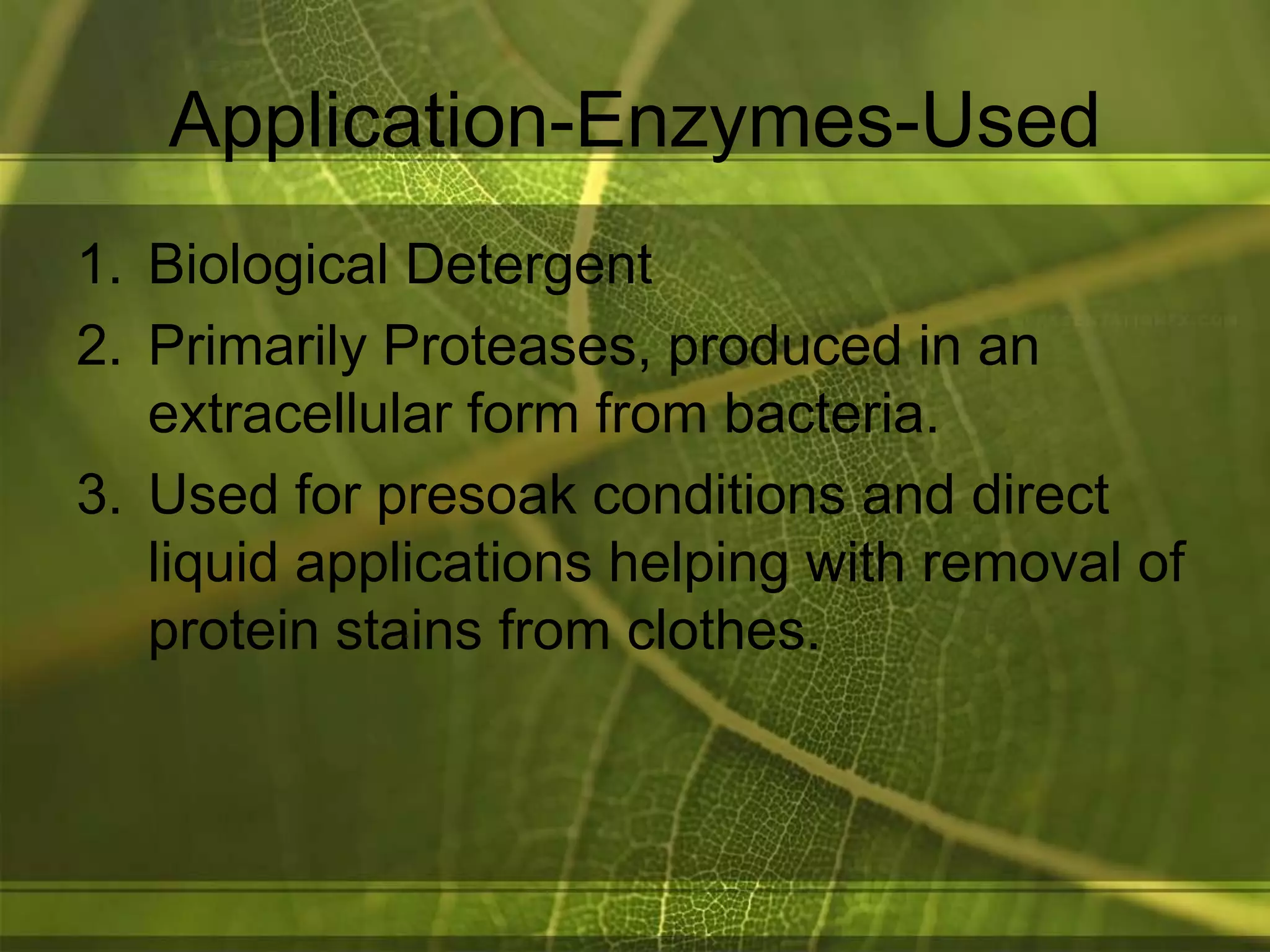 Industrial applications of enzymes | PPTX