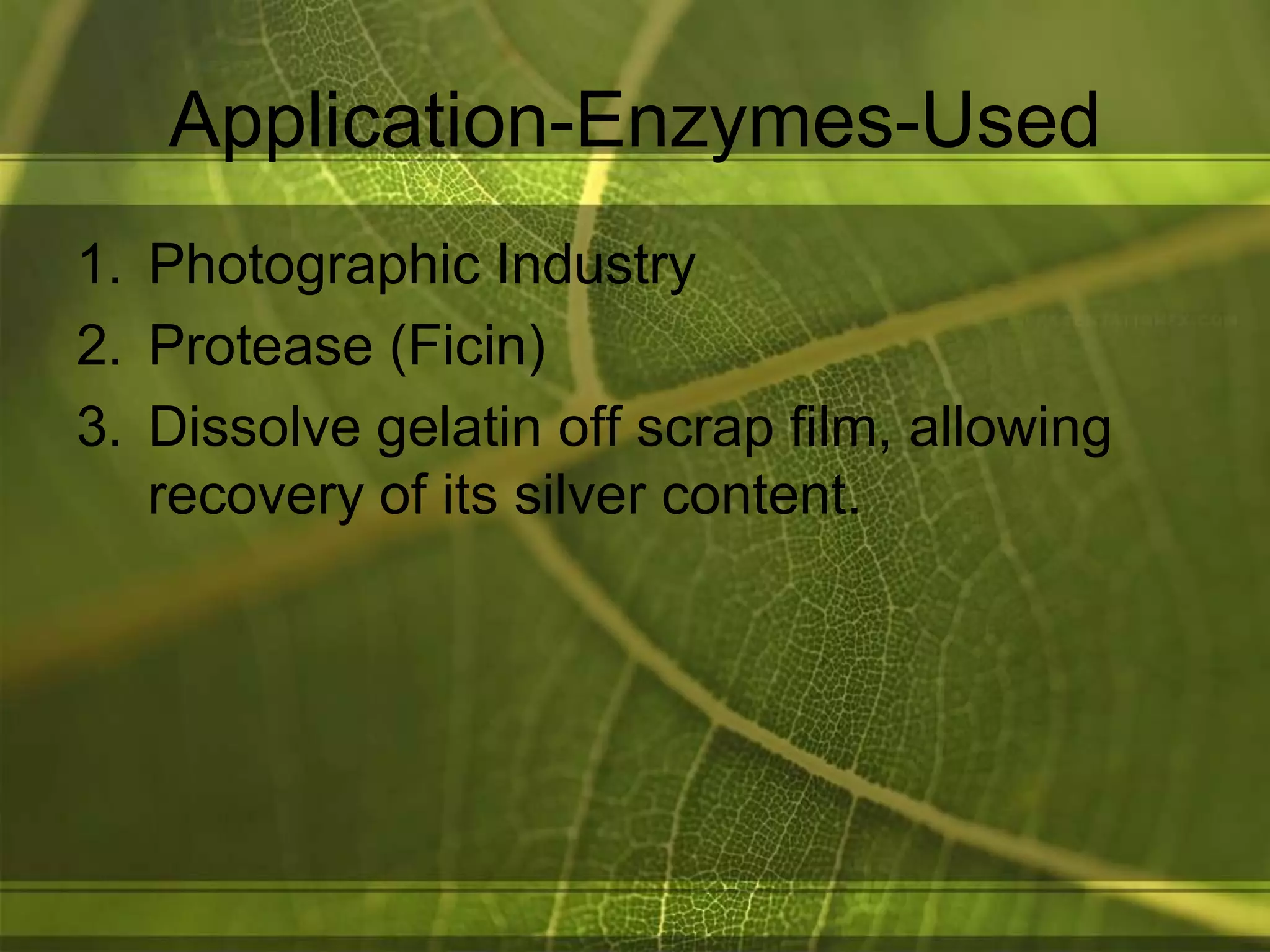 Industrial applications of enzymes | PPTX