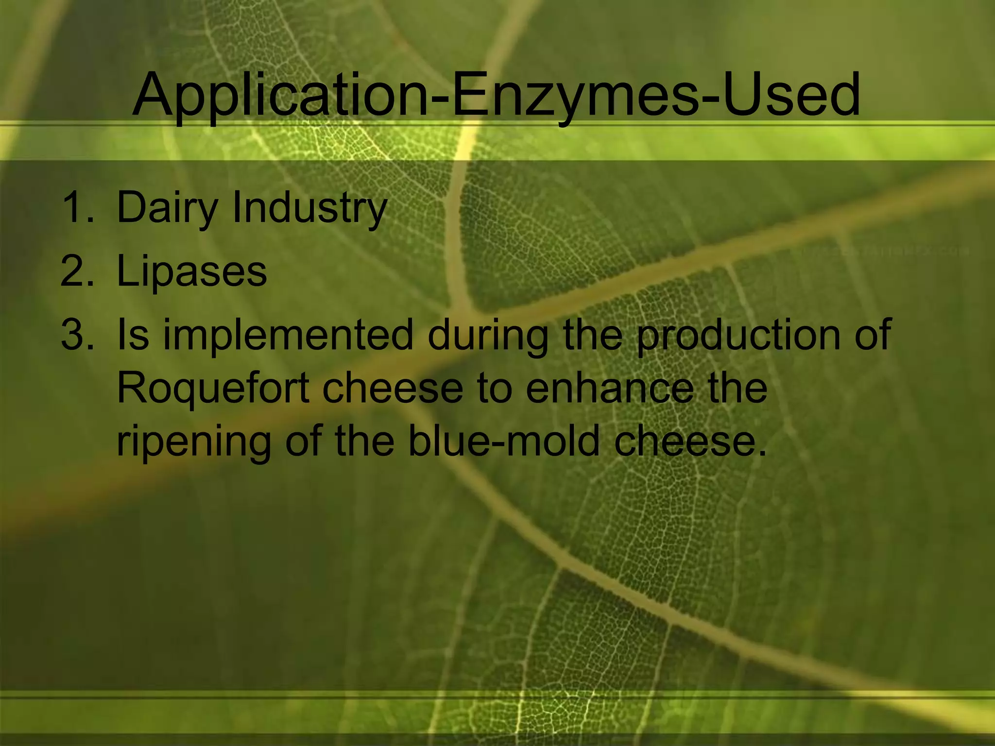 Industrial applications of enzymes | PPTX