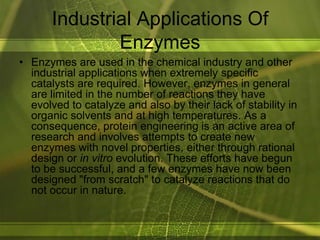 Industrial applications of enzymes | PPTX