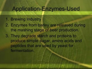 Industrial applications of enzymes | PPTX