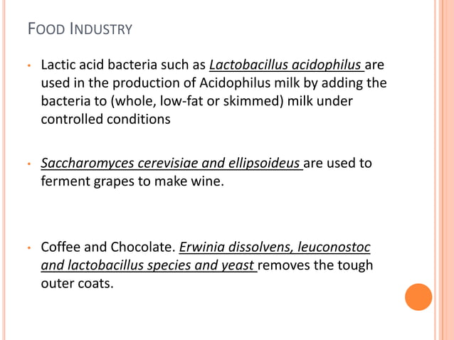 Industrial Applications Of Micro Organisms | PPT
