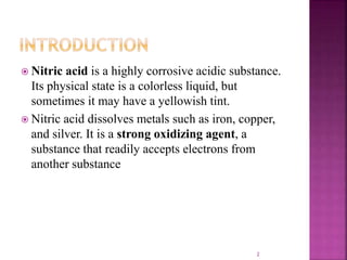 Industrial applications of nitric acid | PPTX
