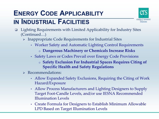 Industrial approaches addressing new energy code | PPT