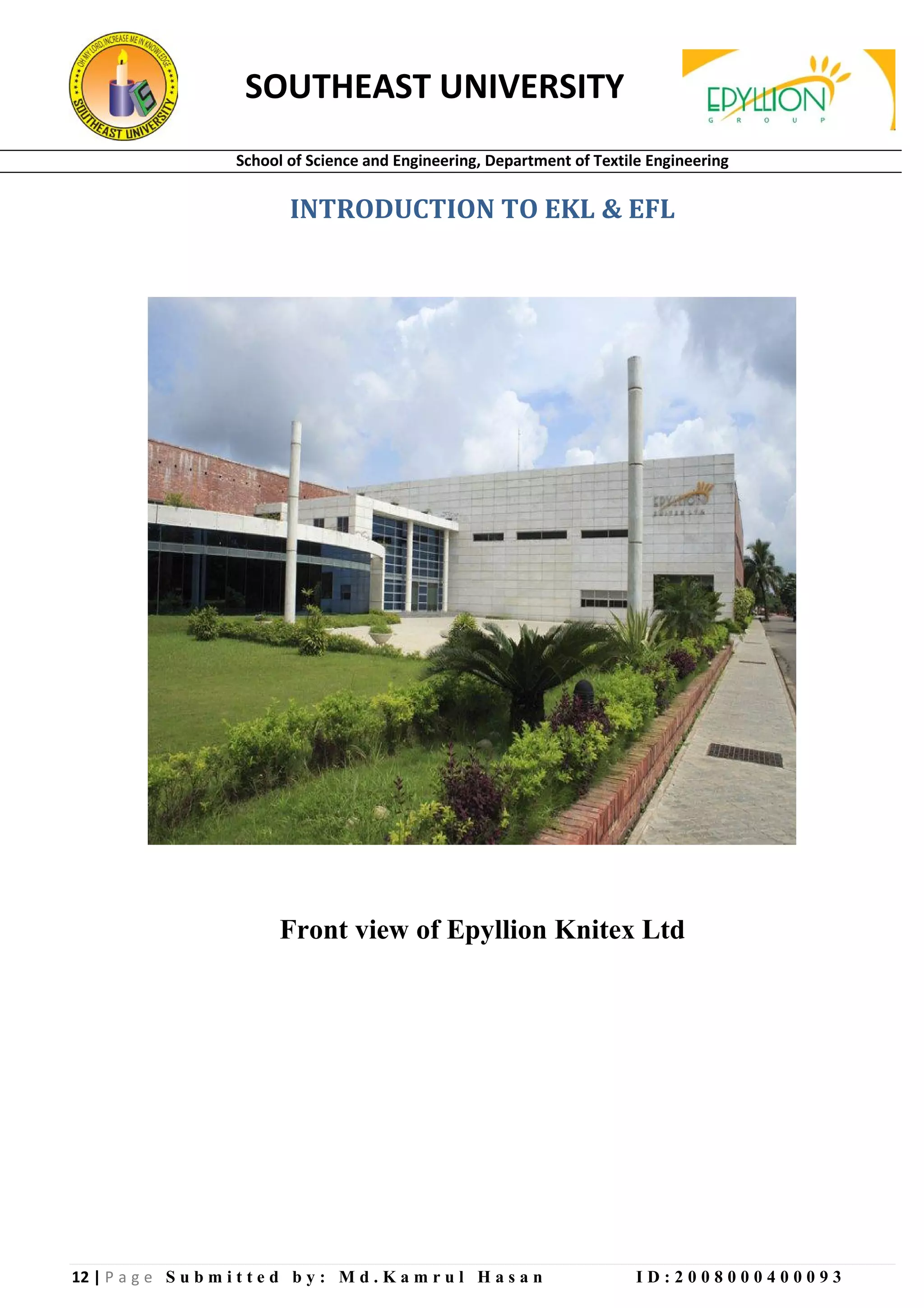 Industrial attachment of epyllion knitex ltd | PDF