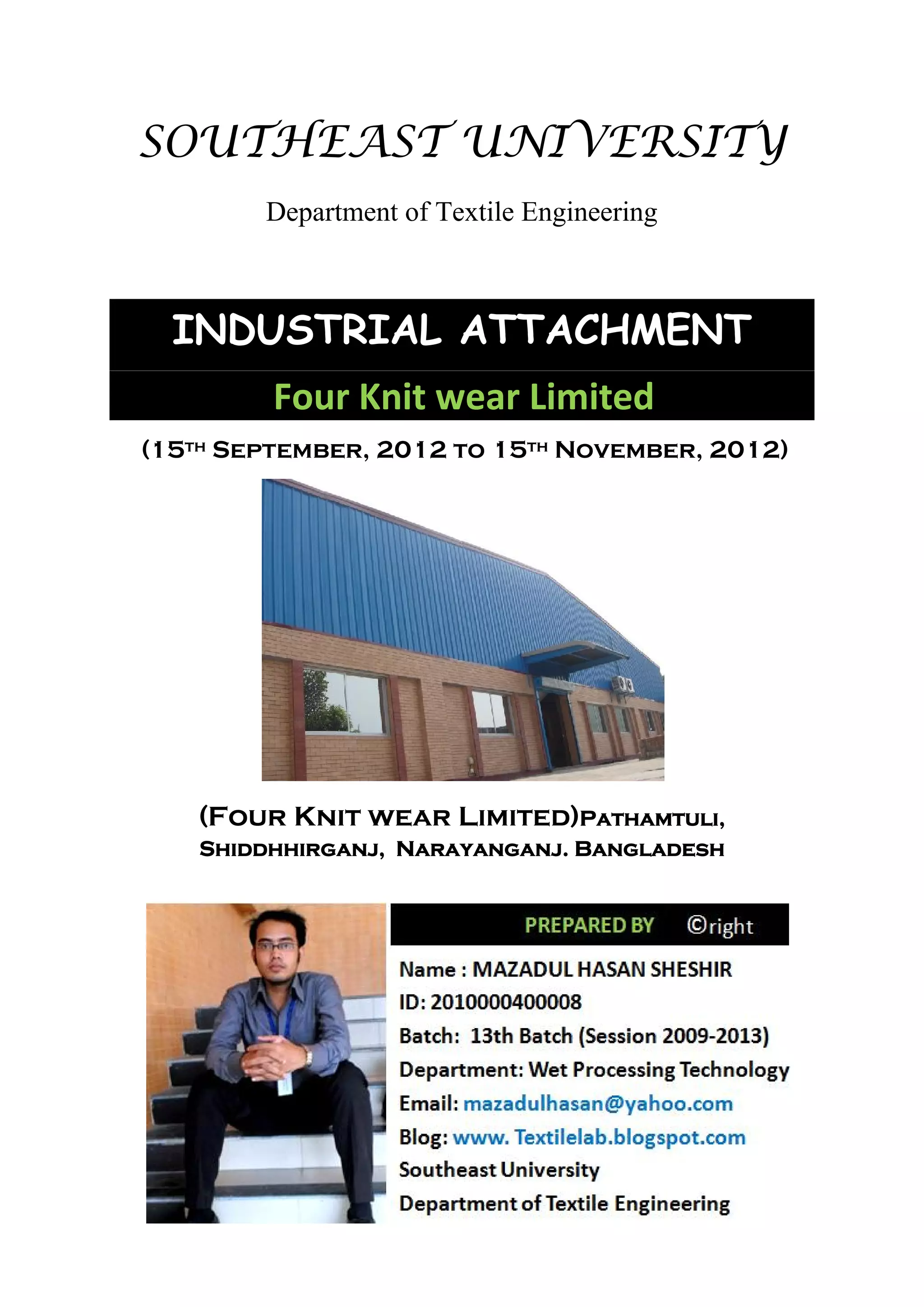 Industrial attachment of four knit wear limited | PDF