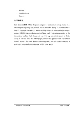 Industrial attachment of knit concern limited (kcl) | PDF