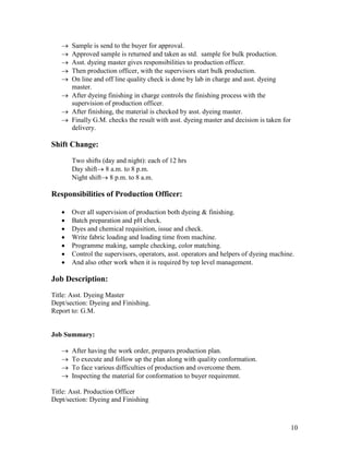 Industrial attachment of landmark textile mills ltd. | PDF