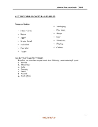 Industrial attachment of opex group | PDF