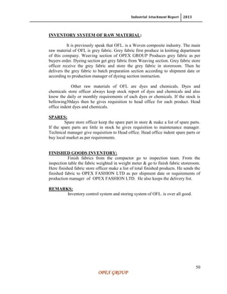 Industrial attachment of opex group | PDF
