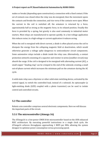 PC Based Industrial Automation With AVR Atmega 16 - Project Report | PDF