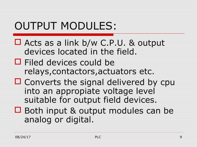 Industrial automation using programmable logic controller (plc) | PPT