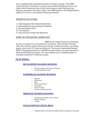 Industrial Bank of Pakistan | DOCX | Business Banking & Finance | Business