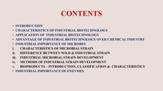 Industrial biotechnology presentattion | PPTX