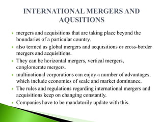 Industrial case study analysis of international mergers and acquisition ...