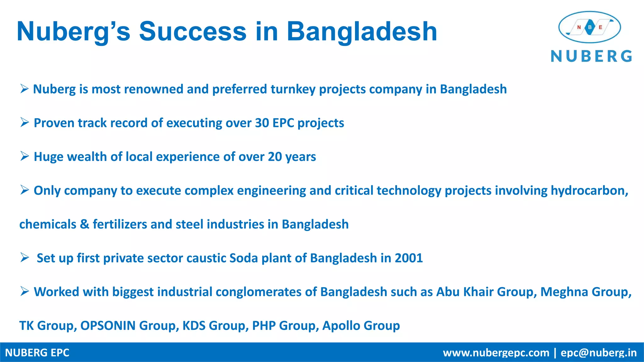 Projects Executed by Nuberg in Bangladesh | PPTX | Construction ...