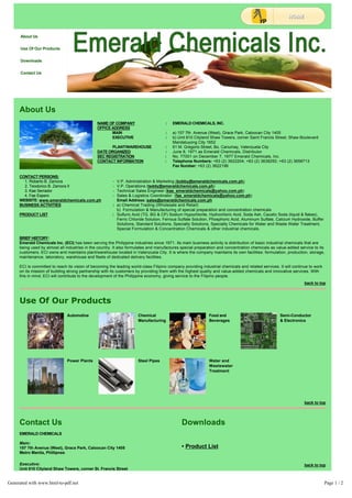 Industrial chemicals distributor emerald chemicals | PDF