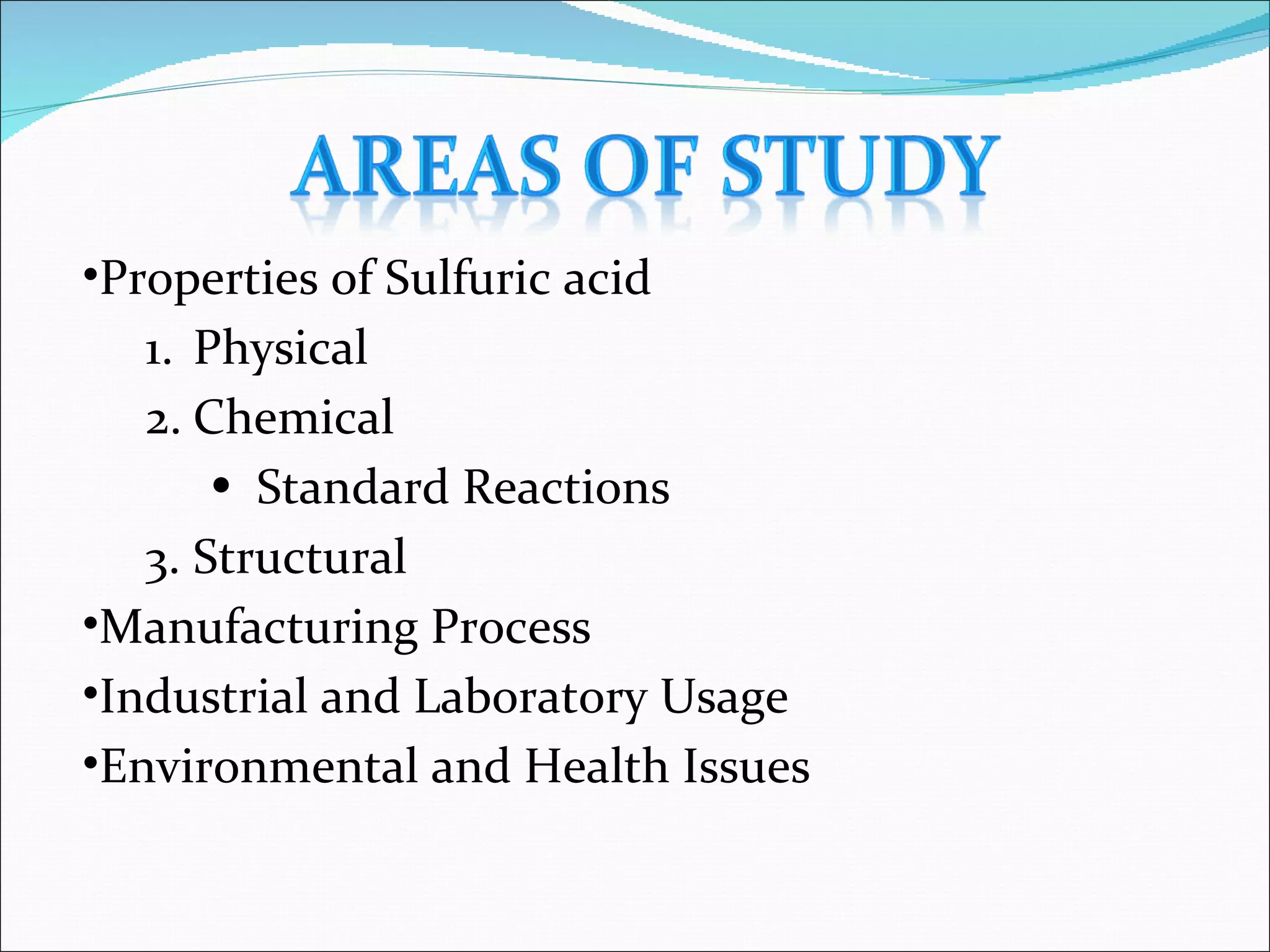 Industrial chemistry lecture on sulfuric acid (ji&rb) | PPT