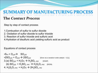 Industrial chemistry lecture on sulfuric acid (ji&rb) | PPT