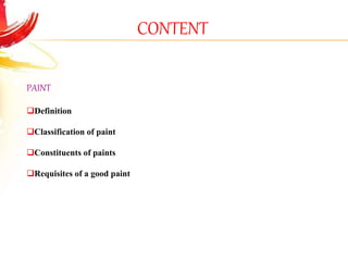 Industrial chemistry paint ppt | PPTX