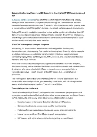 Securing the Future of Industry: How ICS Security Is Evolving with IT ...