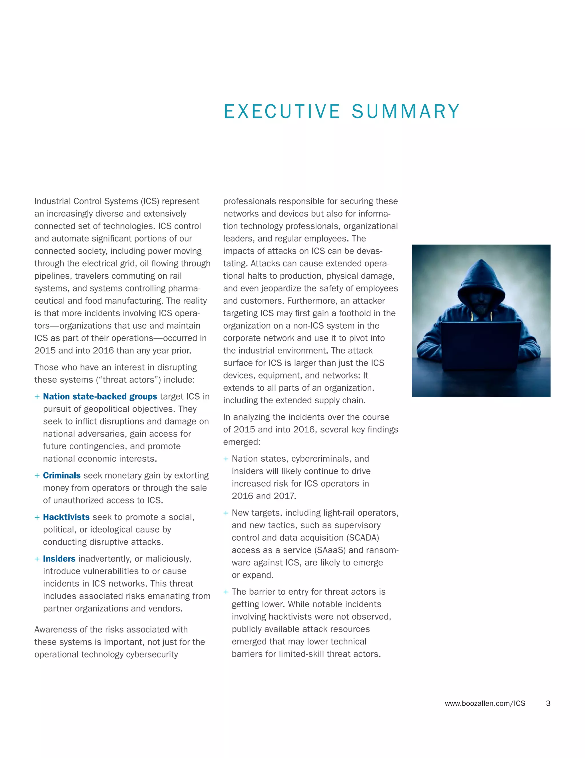 Booz Allen Industrial Cybersecurity Threat Briefing | PDF