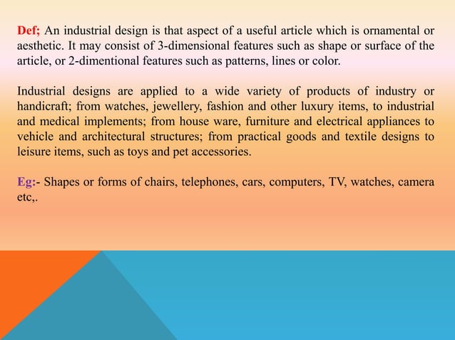 Industrial designs in IPR | PPTX