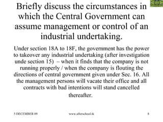 Industrial development and regulation act and other business laws | ODP