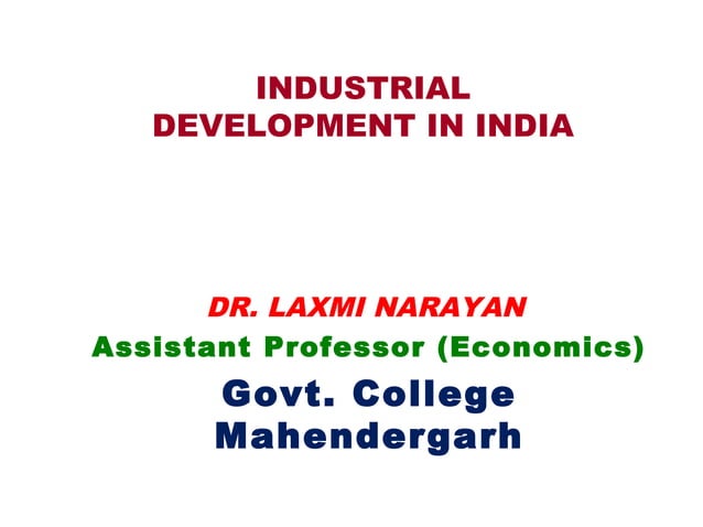 Industrial development in india | PPT | Mechanical and Industrial ...