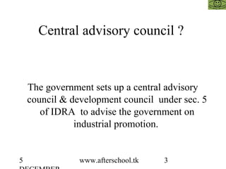 Industrial development & regulation act & other business laws | PPT