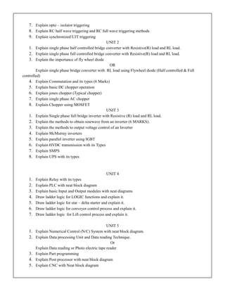 Industrial electronics 1 marks- polytechnic | RTF | Consumer Electronics | Technology & Computing