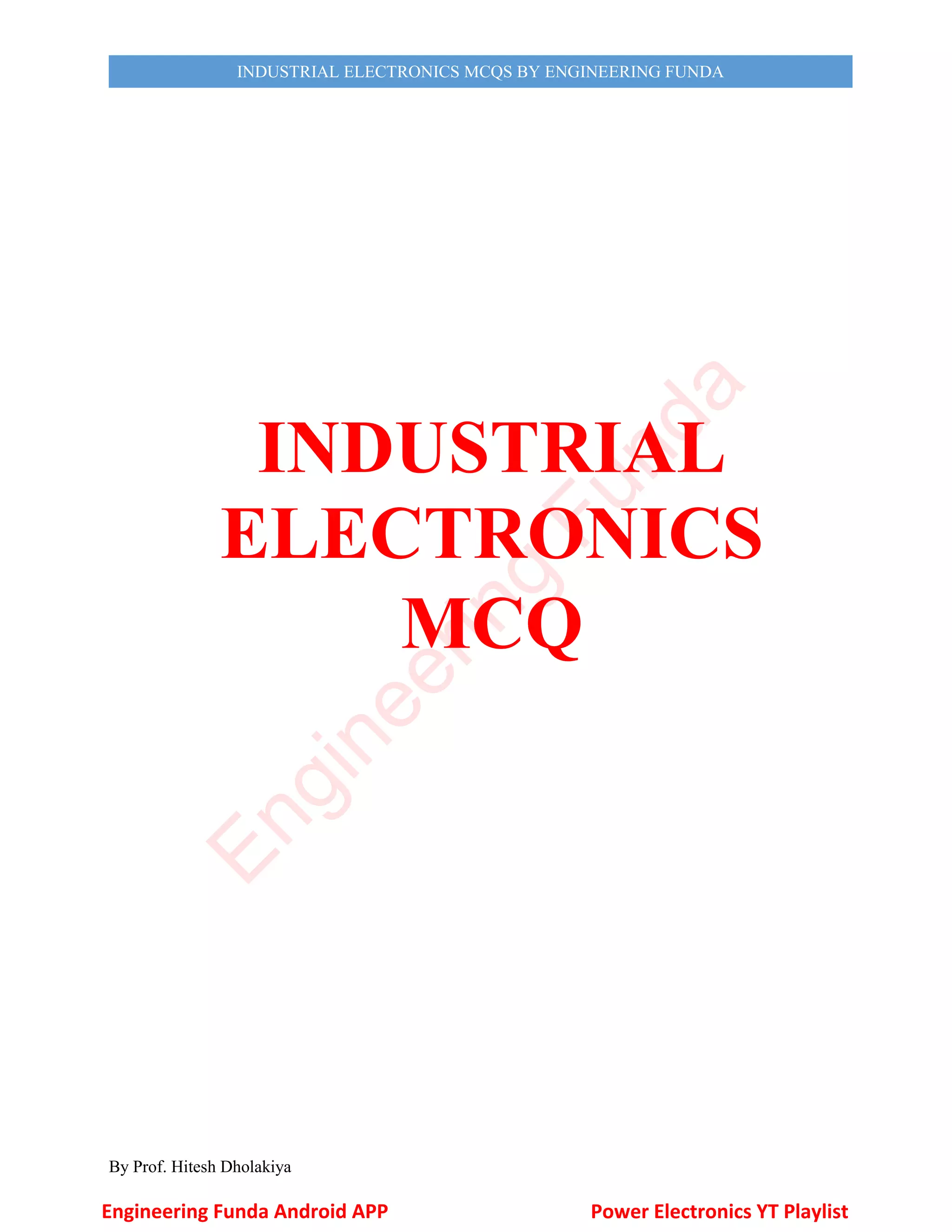 Industrial Electronics MCQ | PDF