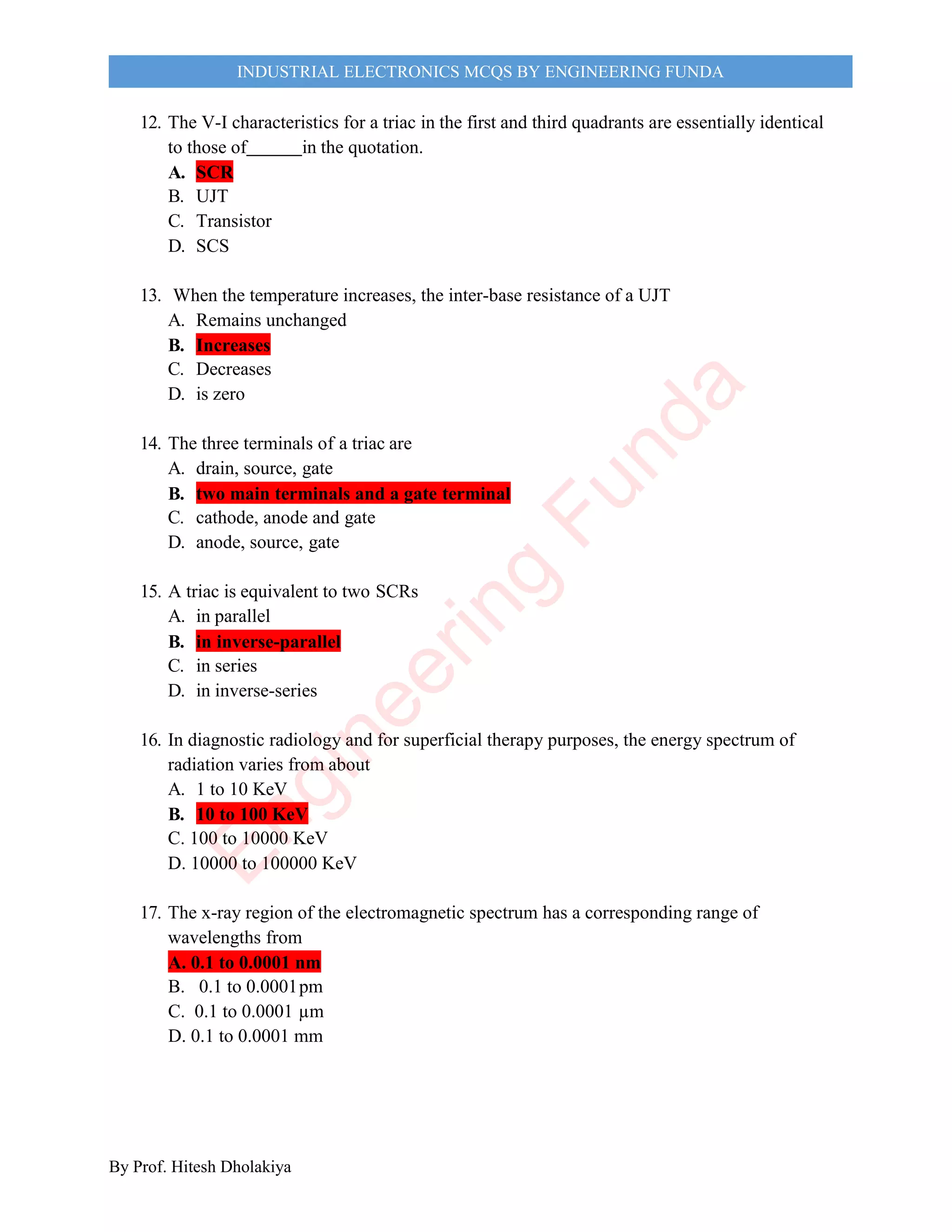 Industrial Electronics MCQ | PDF