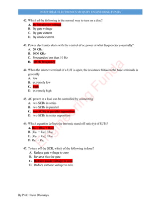 Industrial Electronics MCQ | PDF